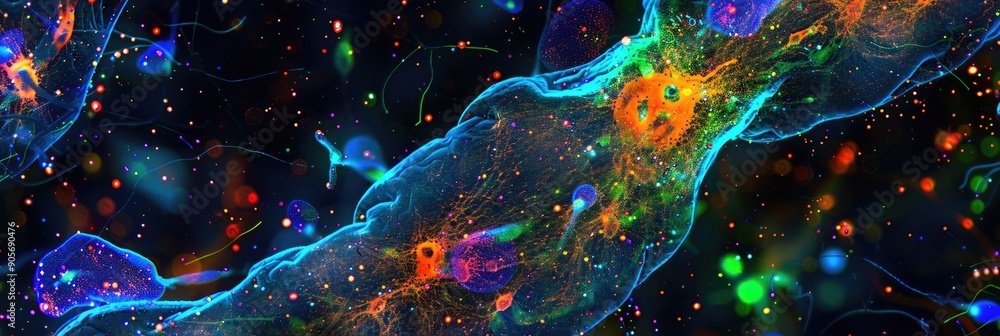 Mouse cerebral cortex section showing oligodendrocytes labeled using ...