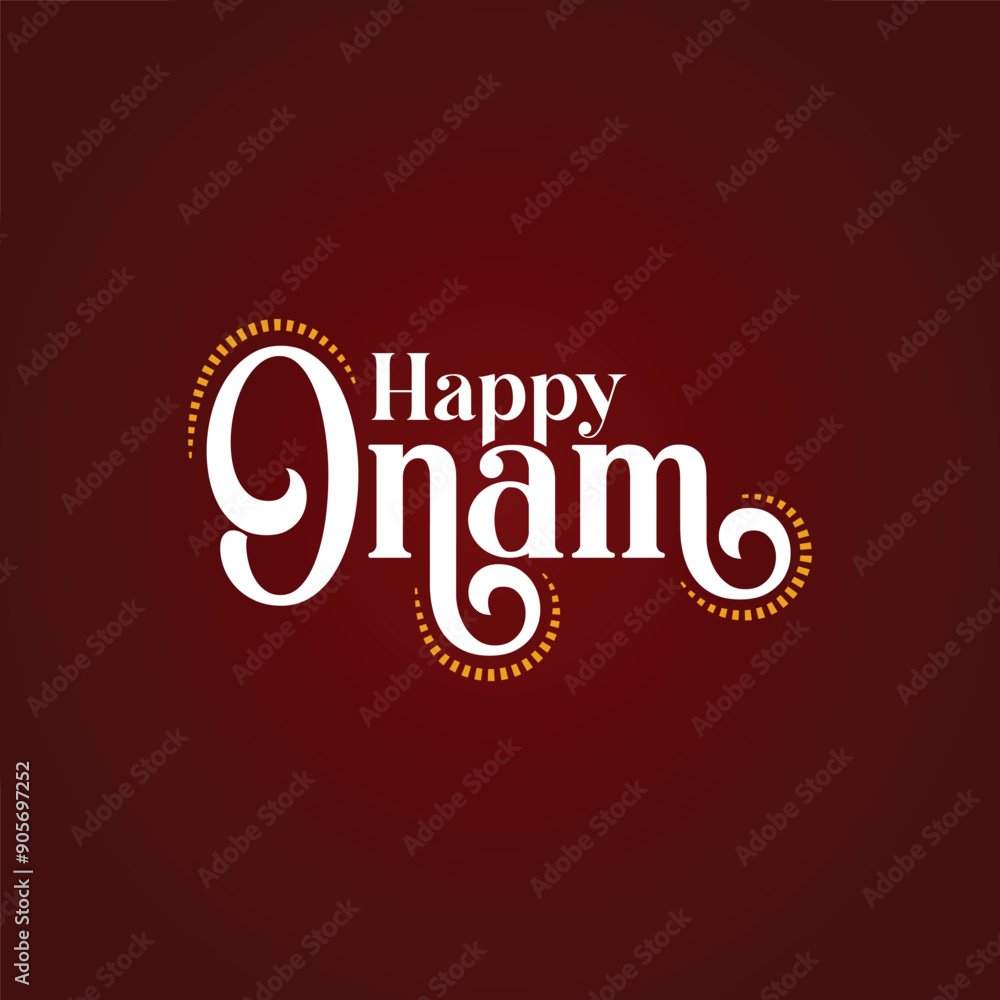 Happy Onam Typography Design Stock Vector | Adobe Stock