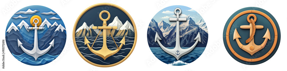 Anchorage clipart collection, symbol, logos, icons isolated on ...