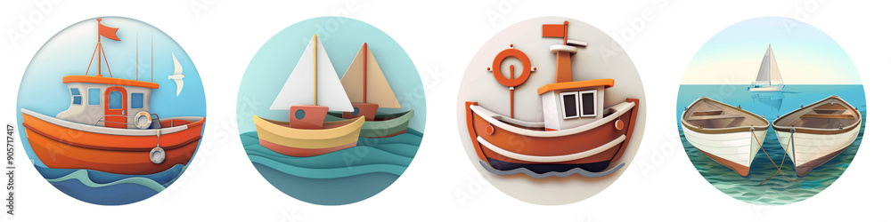 Boats clipart collection, symbol, logos, icons isolated on transparent ...