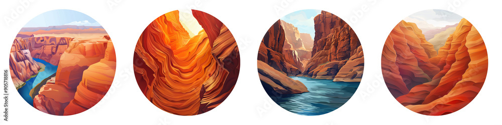 Canyon clipart collection, symbol, logos, icons isolated on transparent ...