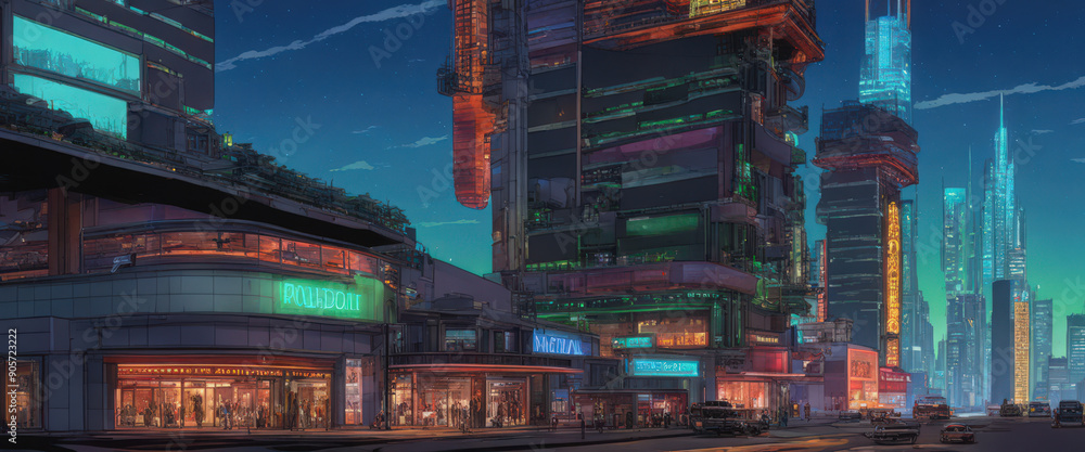 80s | Retro | Futuristic | Cityscape | Night Time Sky | Seasonal ...