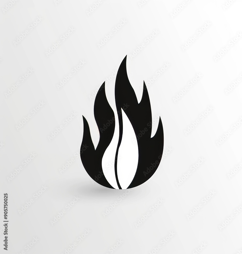 Symbol of flames stenciled in graffiti style with spray paint effect on ...