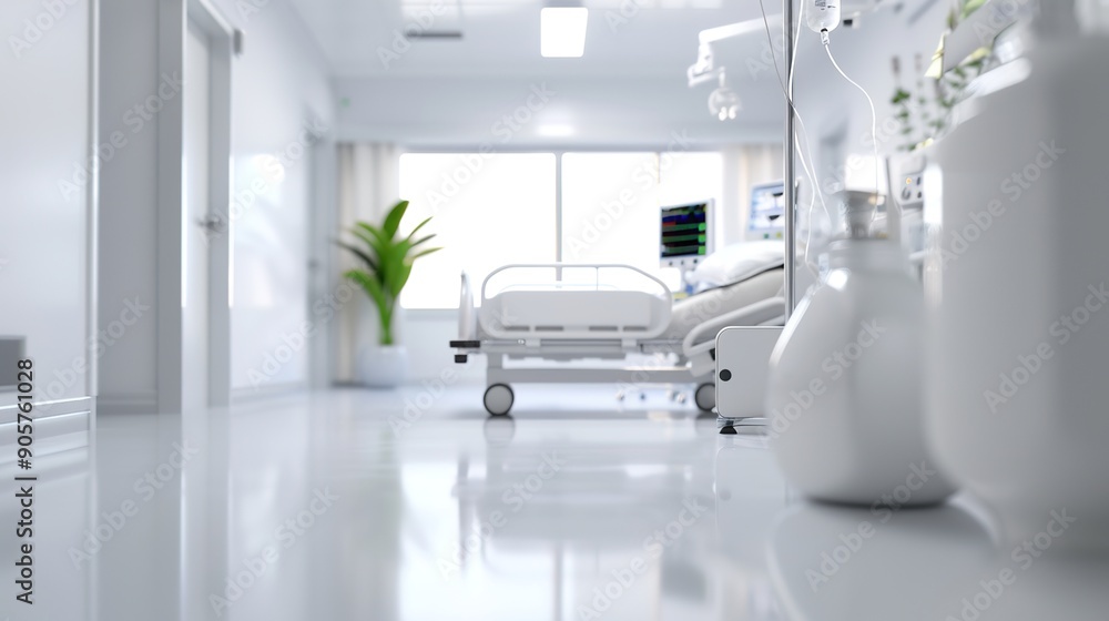 Futuristic 3D Hospital ICU with Advanced Monitoring Equipment in ...