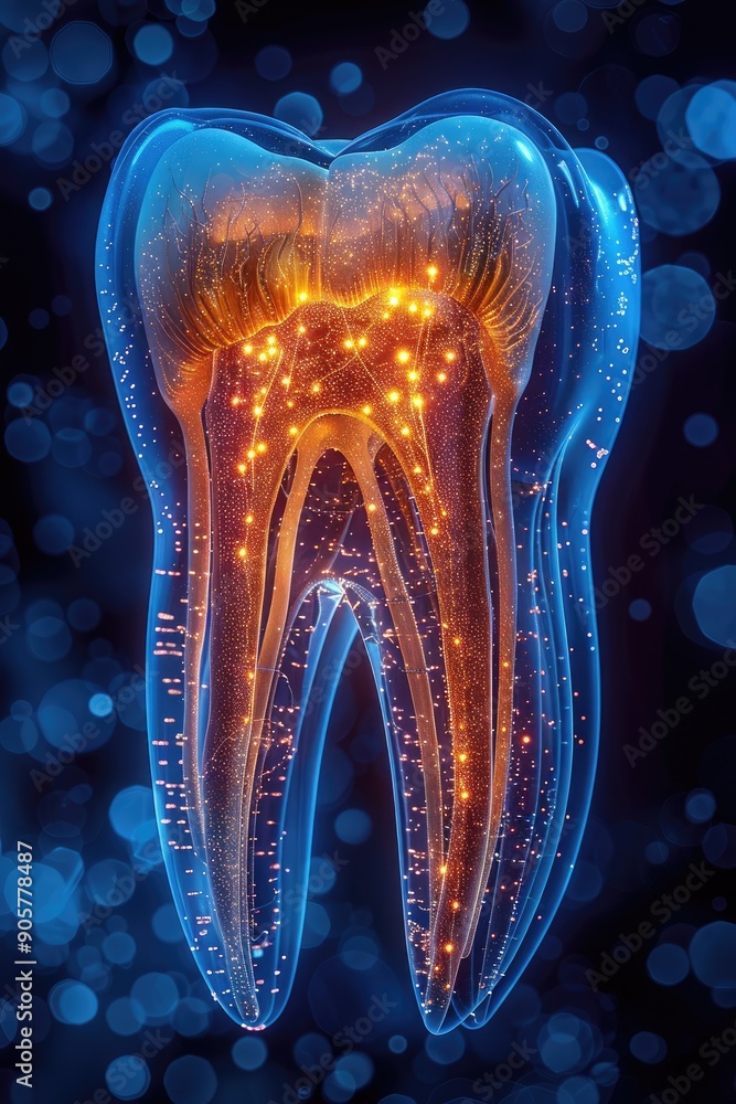 Anatomical intricacy: tooth structure, nerve, with a visible ...