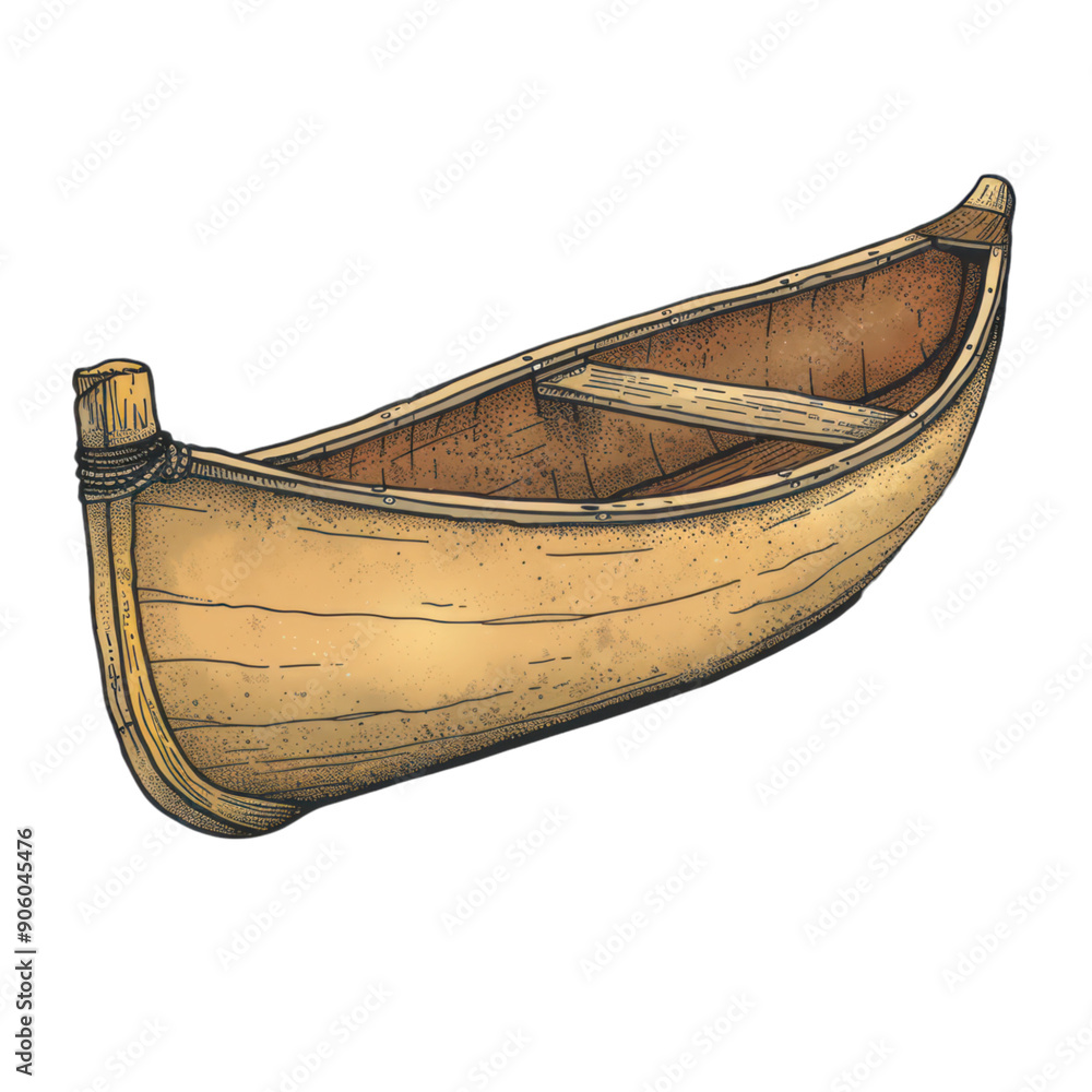 Whimsical cartoon canoe floating on a transparent background. Vector ...