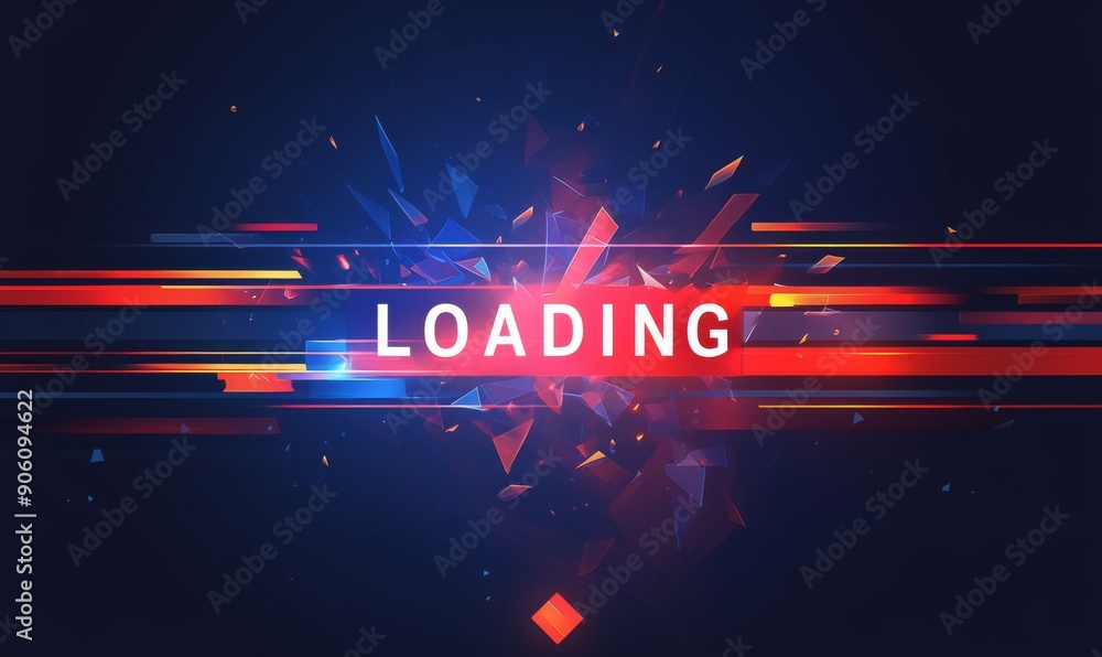 Modern black background with bold "Loading" text and a progress bar in ...