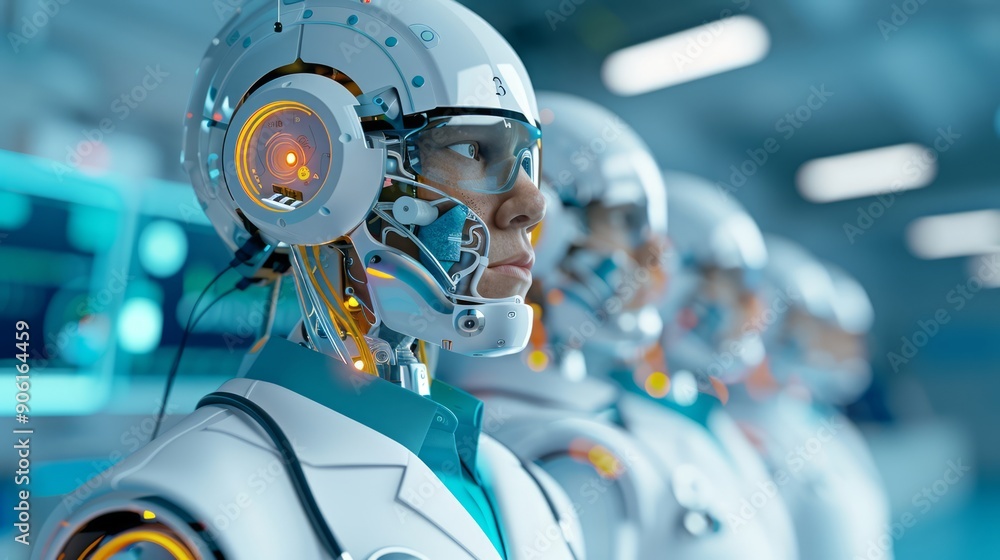 Futuristic healthcare facility with advanced genetic engineering tools ...