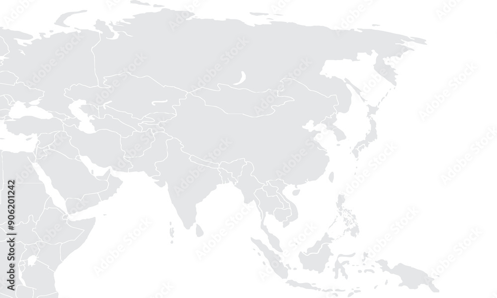 Asia map Grayscale,isolated on white background for website layouts ...