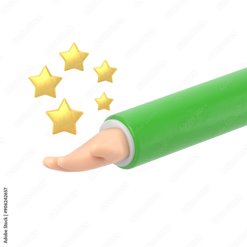 Transparent Backgrounds Mock-up. 3d review icon. gold positive customer ...