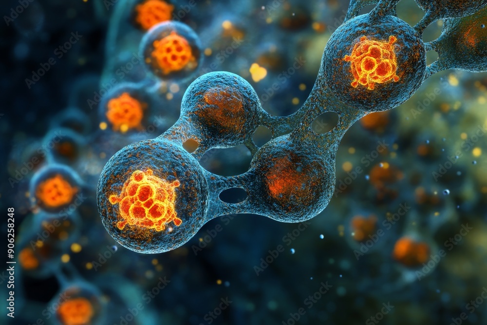 Visualization of hormonal molecules binding to cell receptors ...