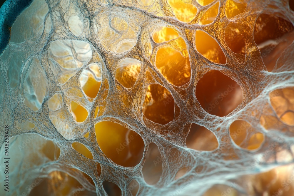 Macro shot of the cellular structure of the retina, highlighting ...