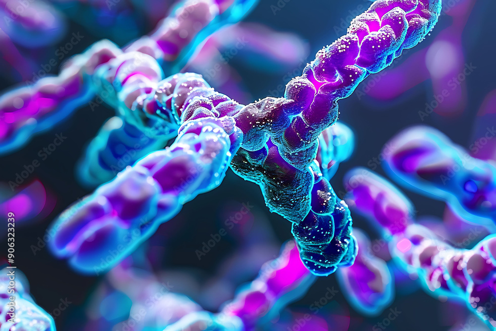 Chromosome highlighted centromere telomere and various genes ...