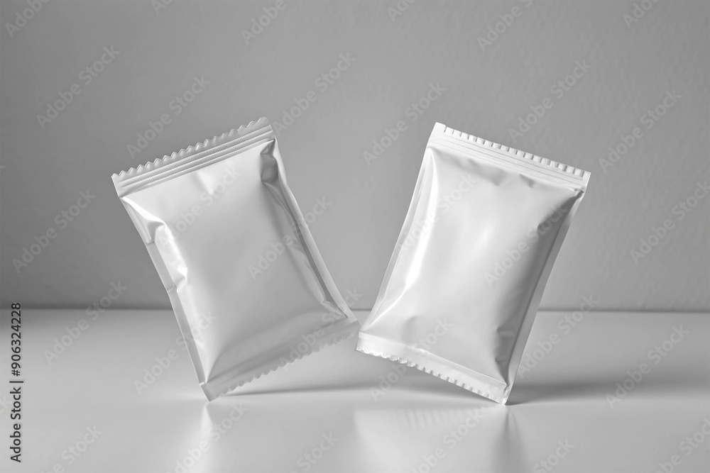 Blank chips bag mockup, food snack bag isolated on white background ...