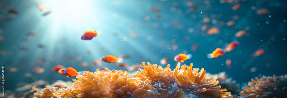 beautiful coral reef under the sea, underwater environment, diving ...