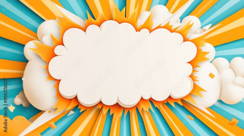 Retro comic book explosion background, blank area for birthday greeting ...