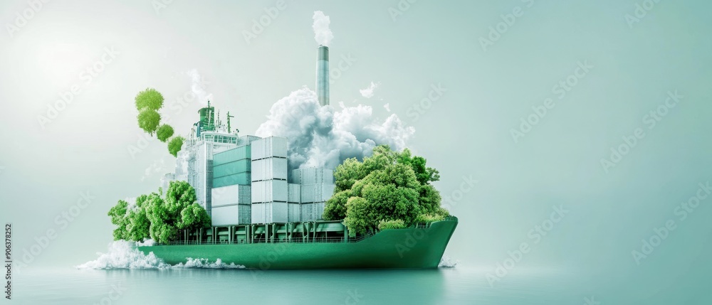 Sustainable shipping and logistics, ESG in supply chain, eco-friendly ...