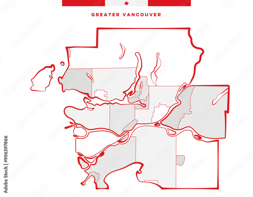 Greater Vancouver - Municipalities of Vancouver - Map - Administrative map of metro Vancouver ...