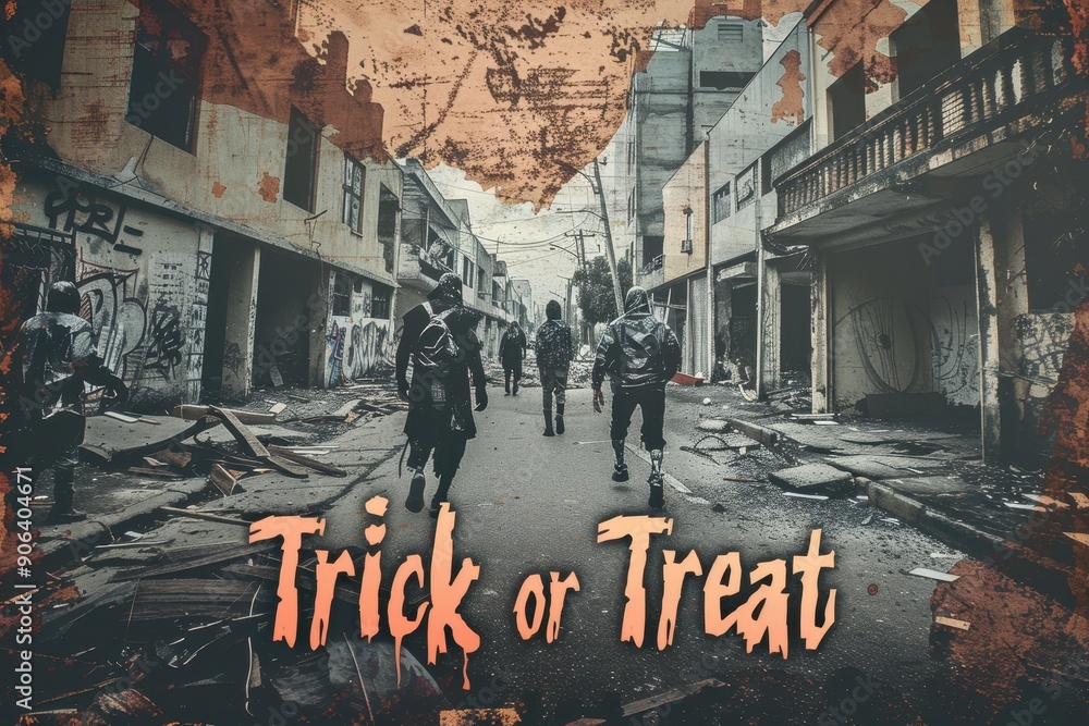 Zombie Apocalypse Collage: Photos of zombies in tattered clothes ...