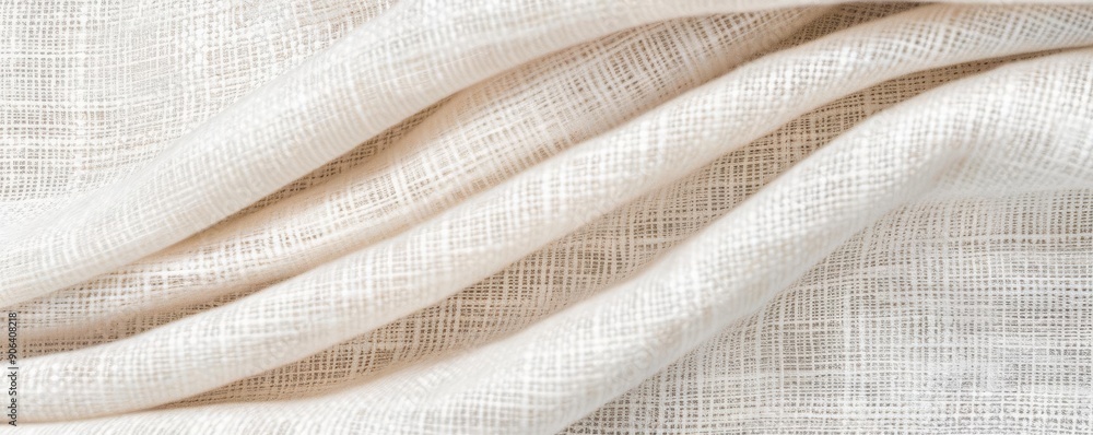 Fine linen fabric texture with a subtle weave, evoking a fresh and ...