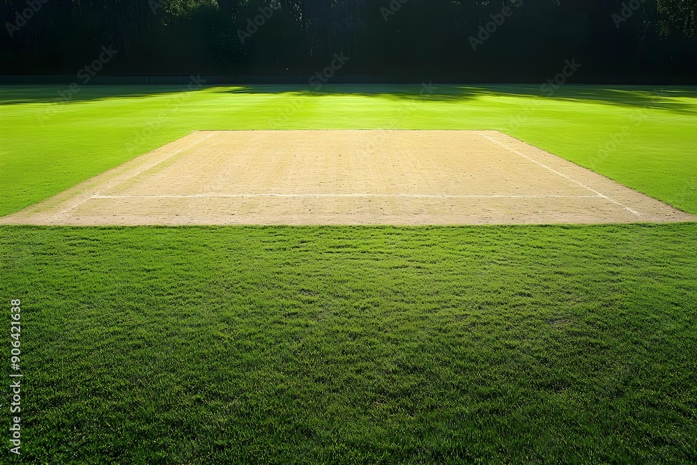 Cricket pitch field background Stock Illustration | Adobe Stock