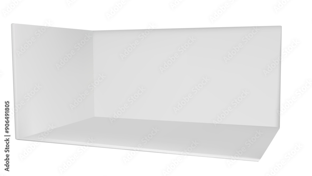 3d booth stand mockup for event. Blank exhibition corner room rectangle ...