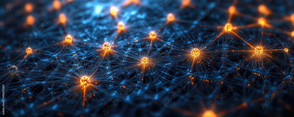 machine learning algorithm visualized as a complex neural network ... machine learning algorithm visualized as a complex neural network ...