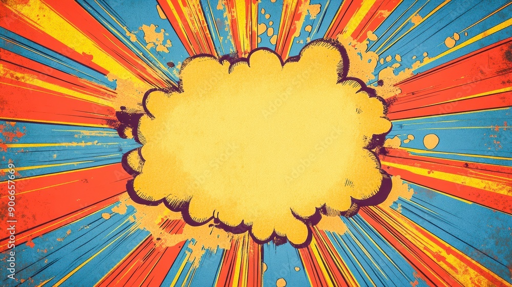 Retro comic book explosion background, blank area for birthday greeting ...