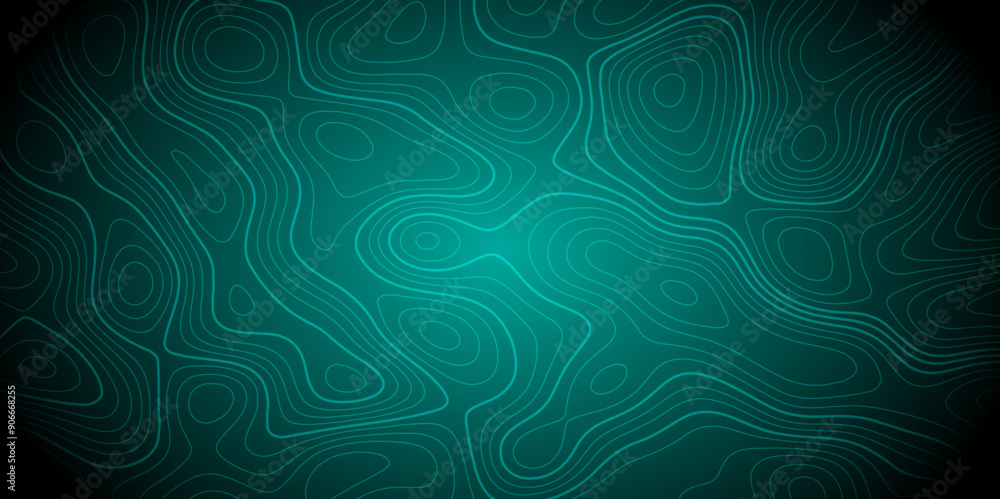 Abstract background wavy topographic line map. Contour geography map ...
