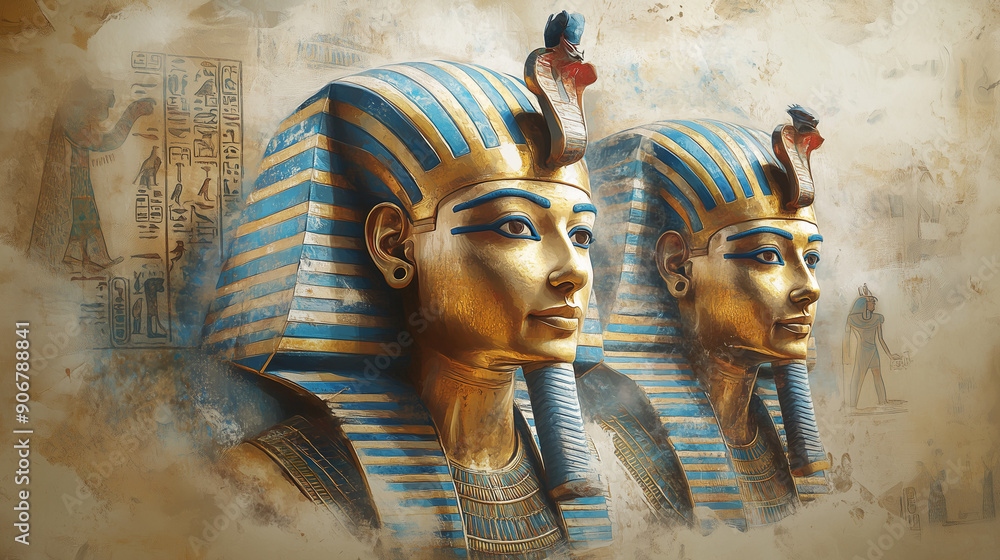 ancient egypt, pharaoh, illustration, Egyptian art, historical, royalty ...