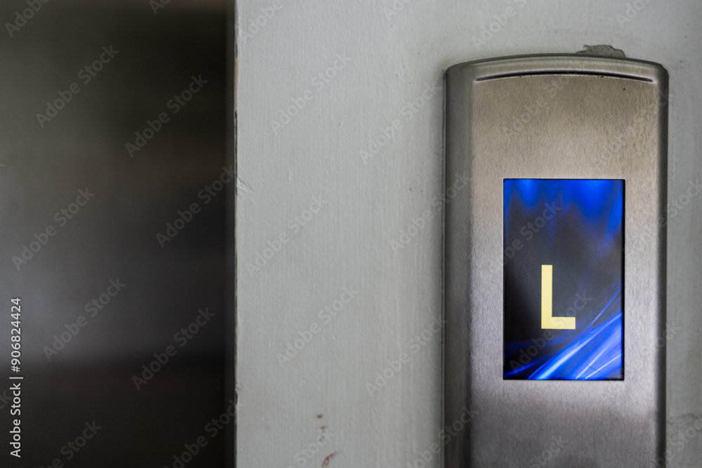 Elevator Button L or Lobby floor. Close up Stock Photo | Adobe Stock