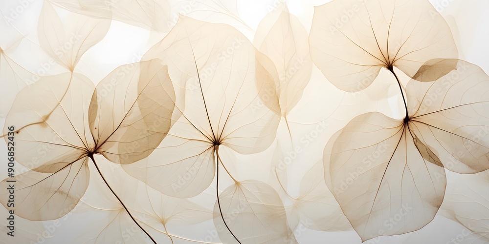 neutral color aesthetic photo with veins of leaf, Nature abstract of ...