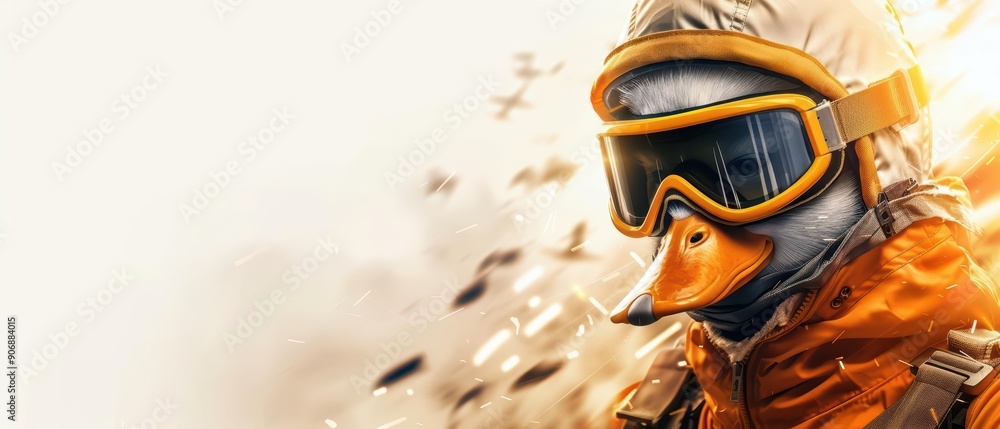 Duck Pilot Style Aviation Jacket Flying Aircraft Concept A duck wearing ...