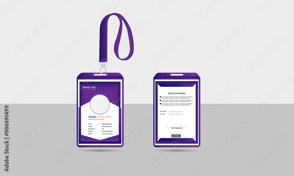 ID card badge design is a contemporary employee badge template with ...