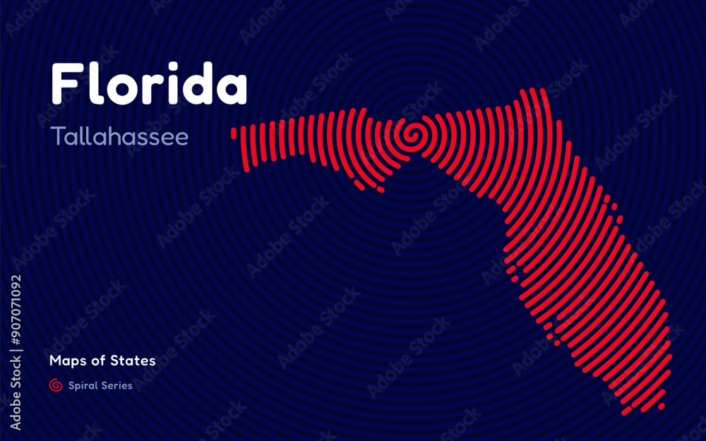 Florida Map in Spiral Formation: Tallahassee Takes Center Stage ...