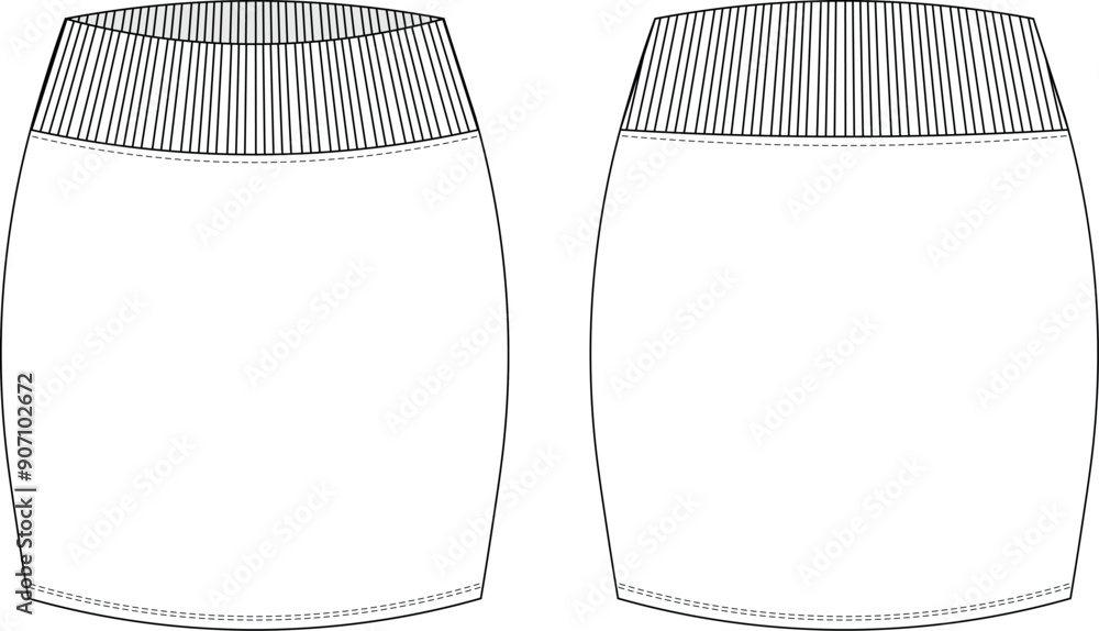 ribbed waistband belt mini short pencil body con skirt template ...