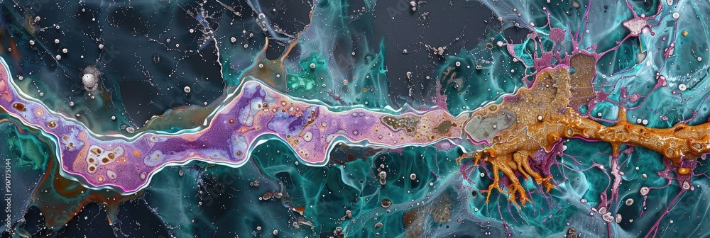 Cross Section of Spinal Cord with Neurons and Glial Cells Optical ...