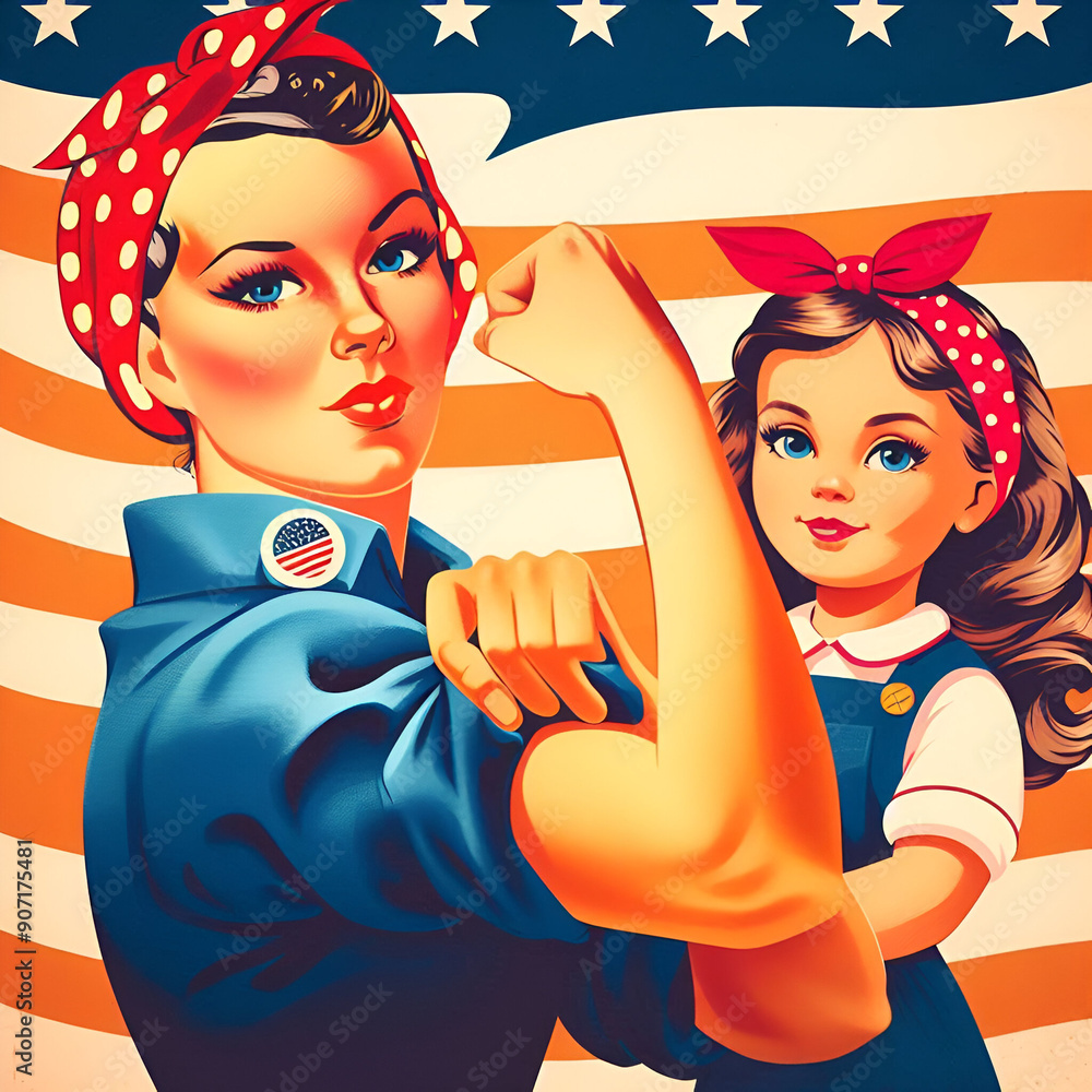 United States Cultural Retro Icon Rosie Riveter Female Women Recruiting ...