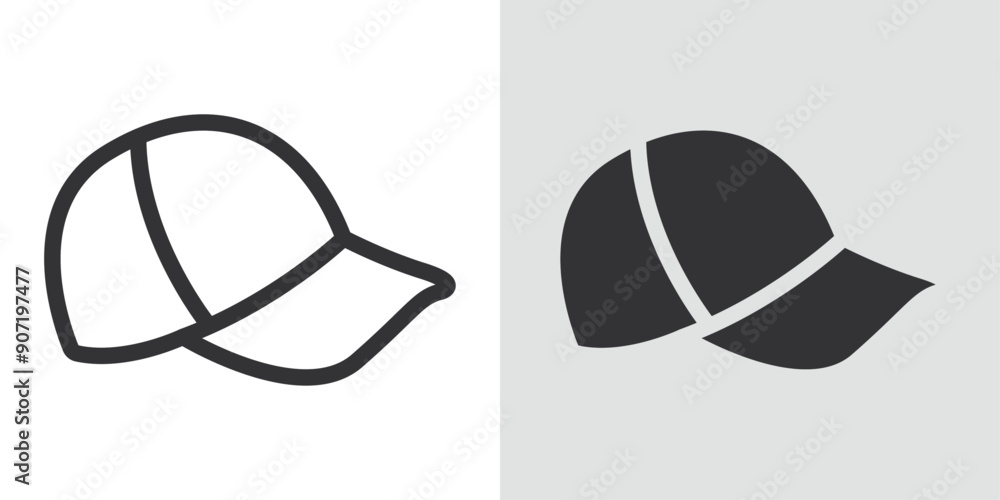 Cap icon Black line art vector logo set Stock Vector | Adobe Stock