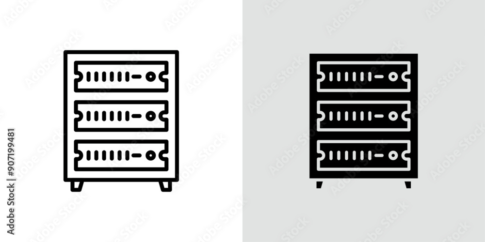 Server rack icon Black line art vector logo set Stock Vector | Adobe Stock