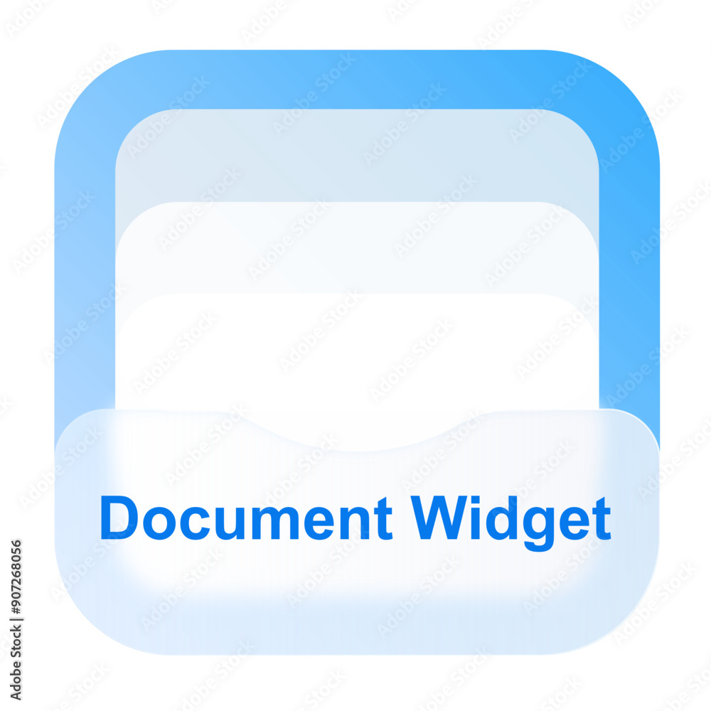 Document Layer Widget File Folder Storage Glassmorphism UI Icon Sign and Symbol Design ...