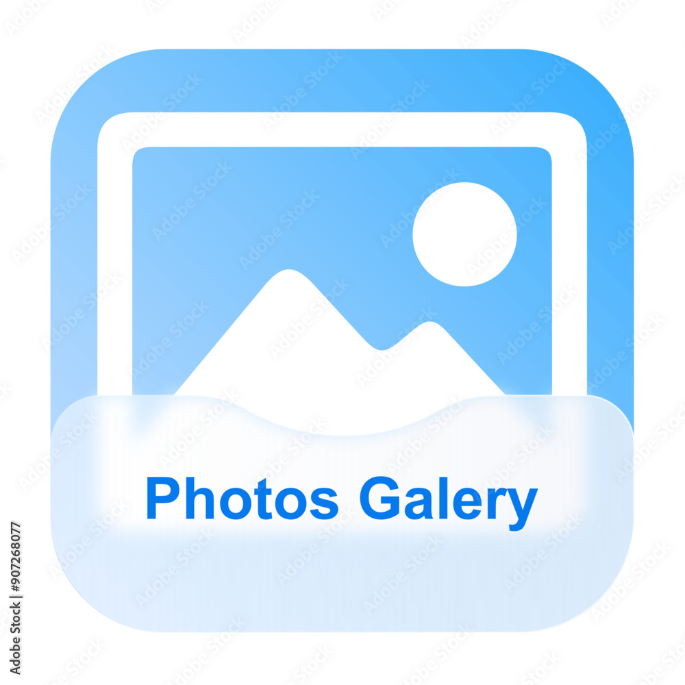 Photos Galery Widget File Folder Storage Glassmorphism UI Icon Sign and Symbol Design ...