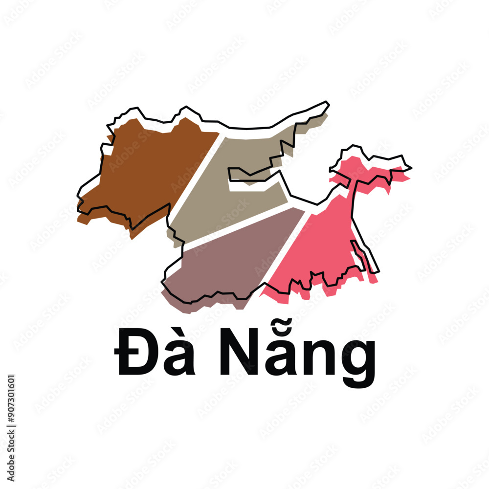 Vector isolated illustration of simplified administrative map of Da ...