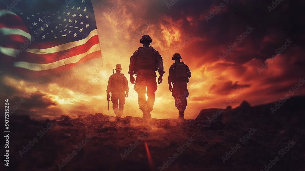 Photo cover design for veterans day. Memorial Day banner Stock Photo ...