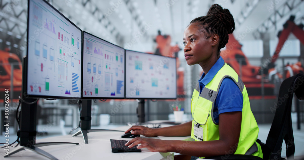 Engineer Operators Using Scada System Stock Photo | Adobe Stock