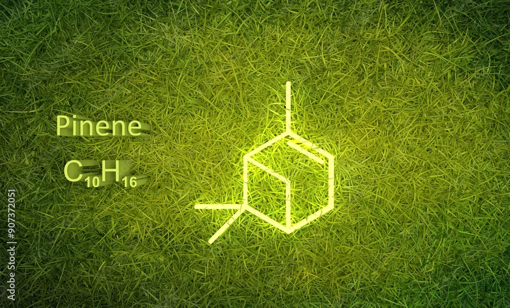 Structural chemical formula of alpha-pinene, an organic compound of the ...