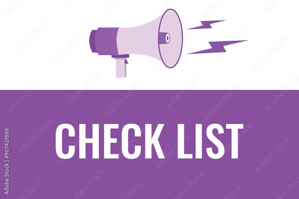 Check List button, banner, label, template for website. Check List text ...