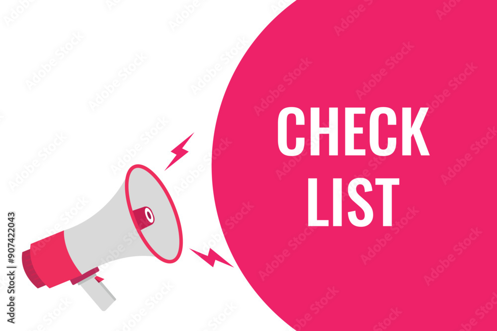 Check List button, banner, label, template for website. Check List text ...