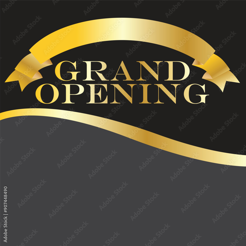 Grand Opening signage with ribbon template ready to print vector ...