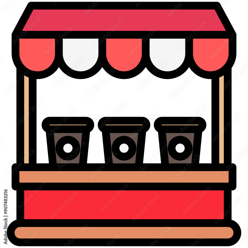 Snack Counter lineal multi color, related to movie and cinema theme ...